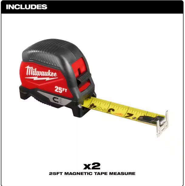 25 ft. Compact Magnetic Tape Measure (2-Pack)